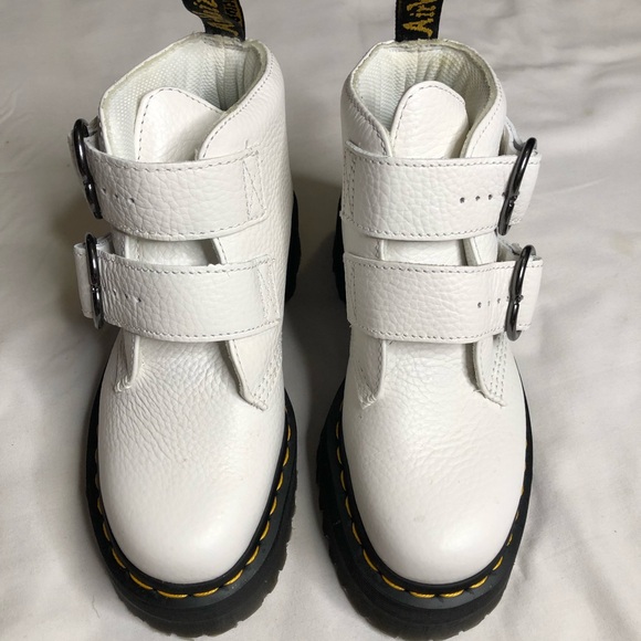 Dr. Martens | Shoes | Dr Martens White Devon Heart Platform Boots ...